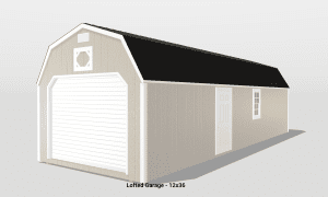 12x36 Lofted Garage - Amish Garages, Lofted Garages