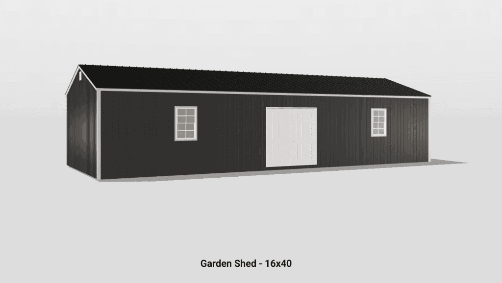16x40 Metal Garden Shed - Amish Garden Sheds
