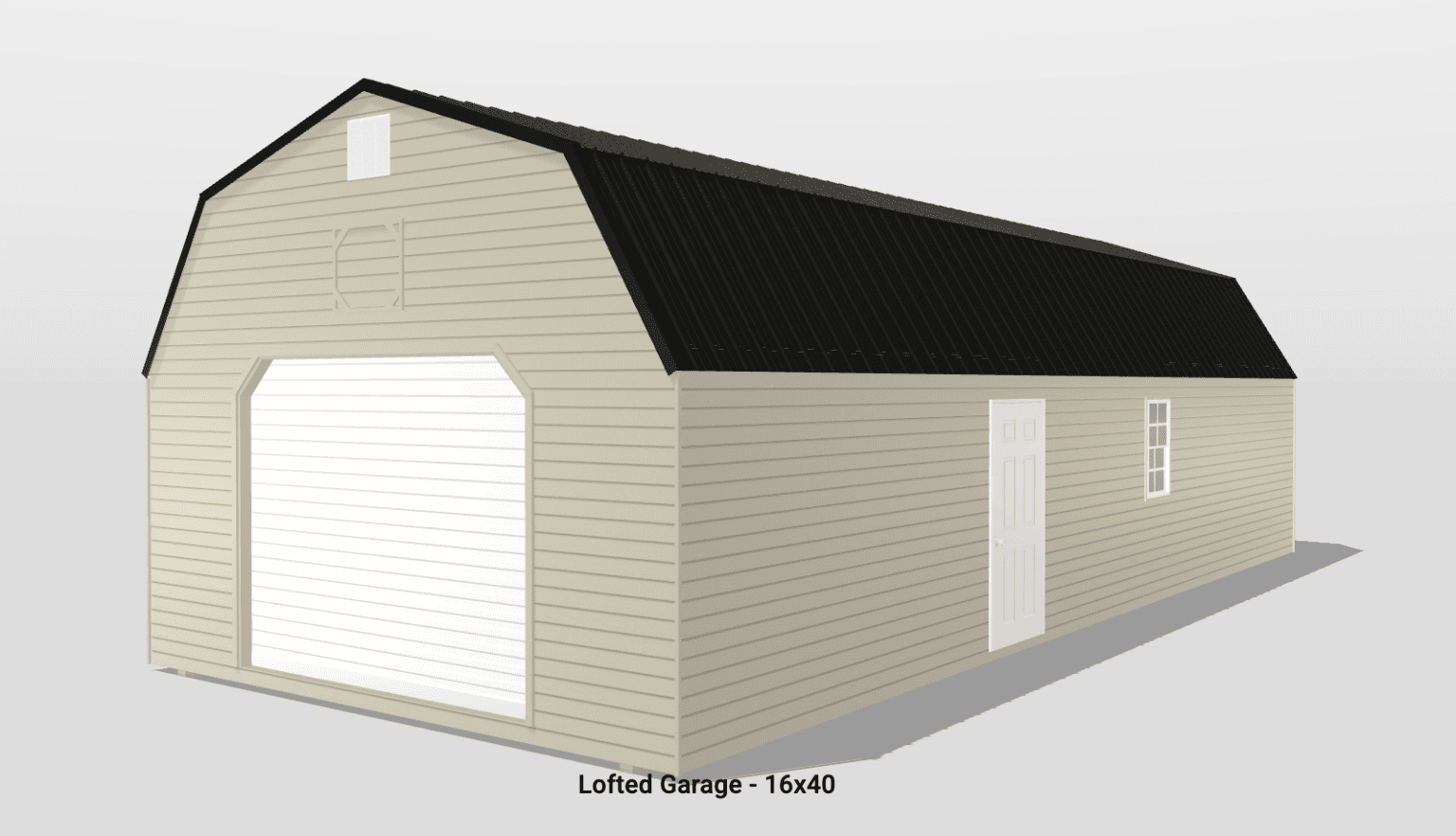 16x40 Vinyl Lofted Garage - Amish Garages, Lofted Garages